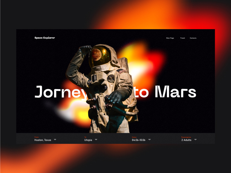 UX/UI Main Screen for Mars Tours Agency by Anya Kulinich on Dribbble