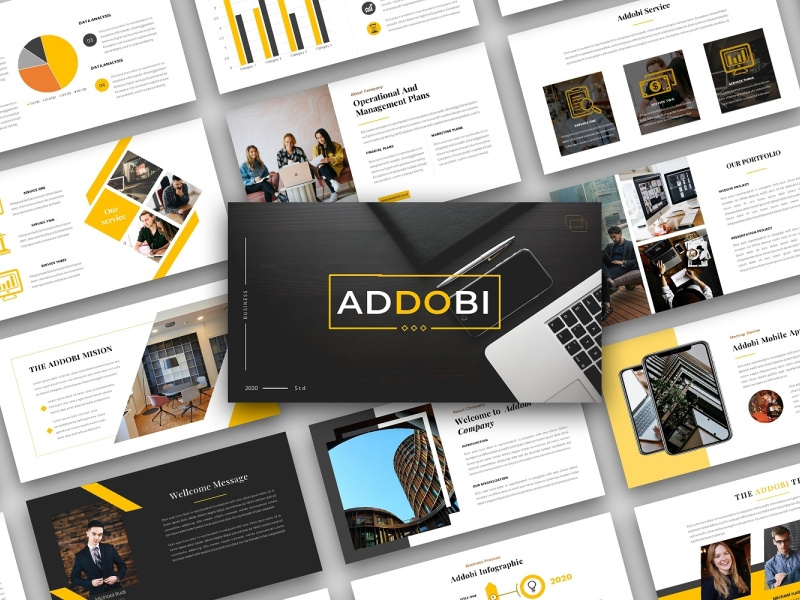 Addobi - Creative Business Presentation Template by YeenStudio on Dribbble