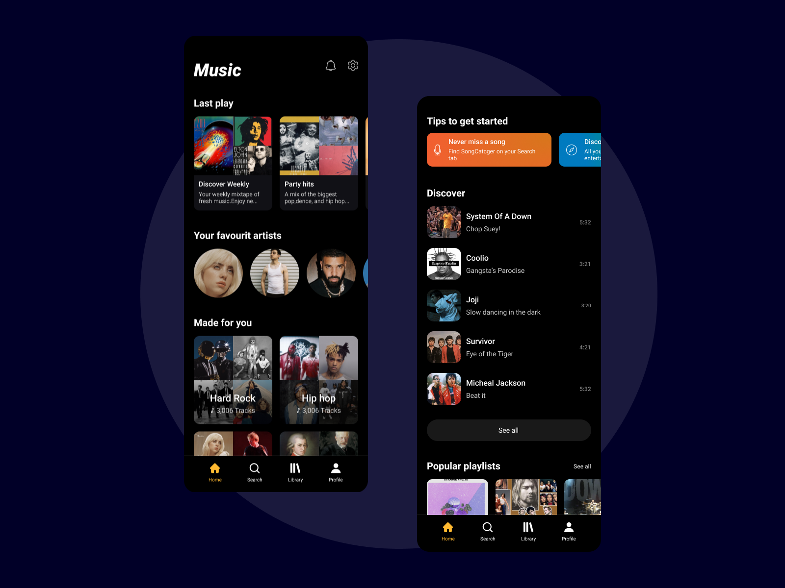Music App by Vako Pirtskhalava on Dribbble