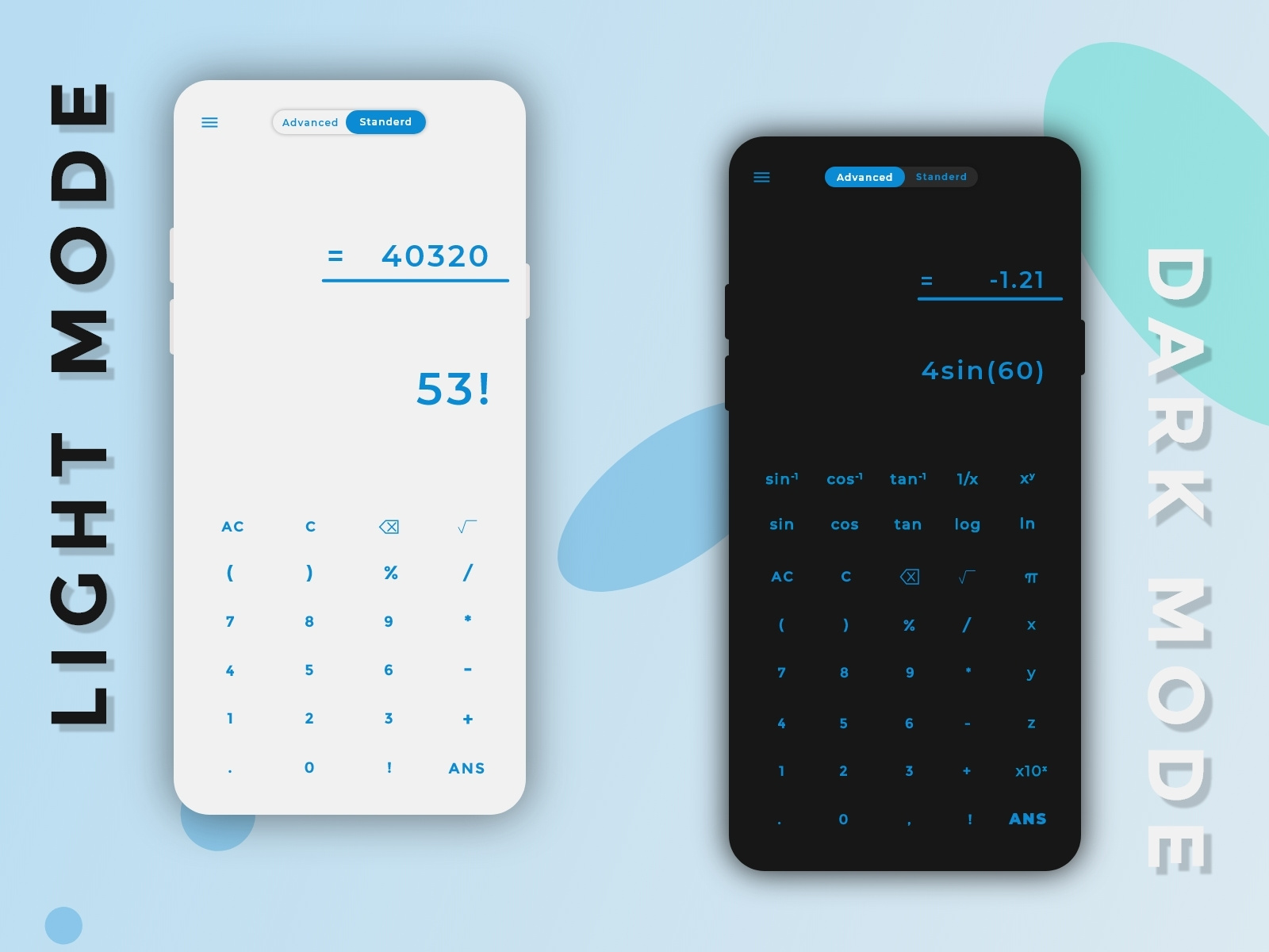 Calculator | Dark mode and Light mode by Madhusudhan on Dribbble