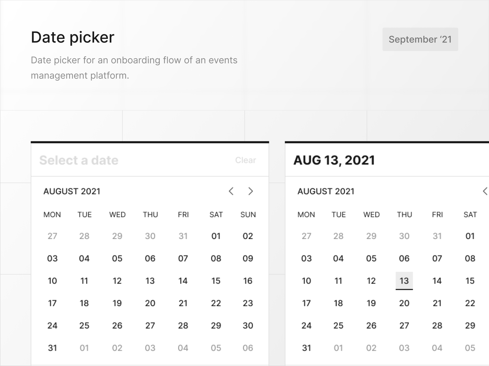 Date picker by Paritosh Kumra on Dribbble