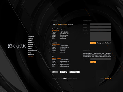 cyclic website design - contact page by Alex Tass, logo designer on ...