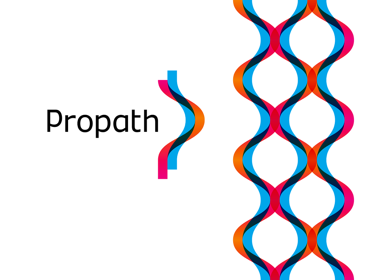 Propath, PP monogram DNA strand, biomedical research logo design by ...