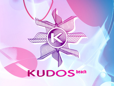 Kudos Beach 2011 logo on flyer design by Alex Tass, logo designer on ...