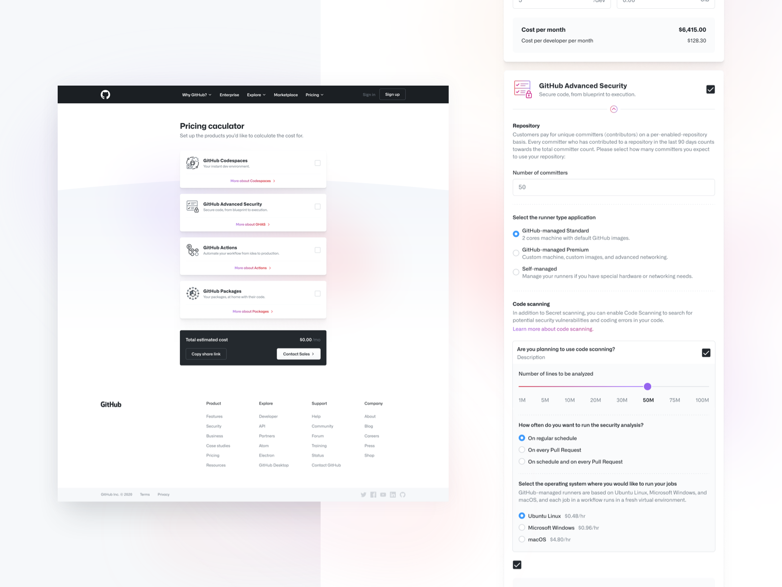 Github Pricing Calculator By Hugo Bermúdez For Codegram On Dribbble
