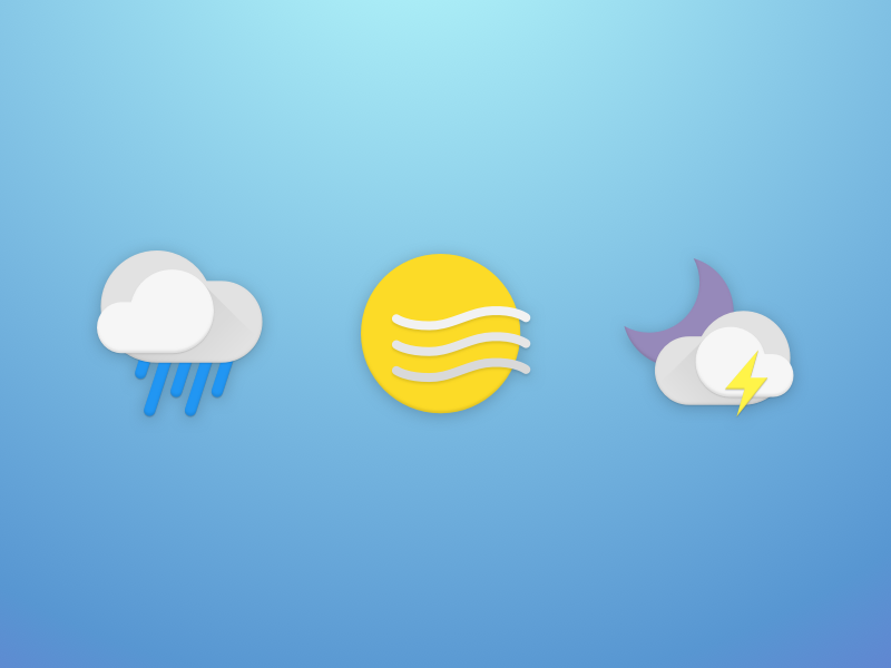 Weather Icons by Ashley Bauer on Dribbble