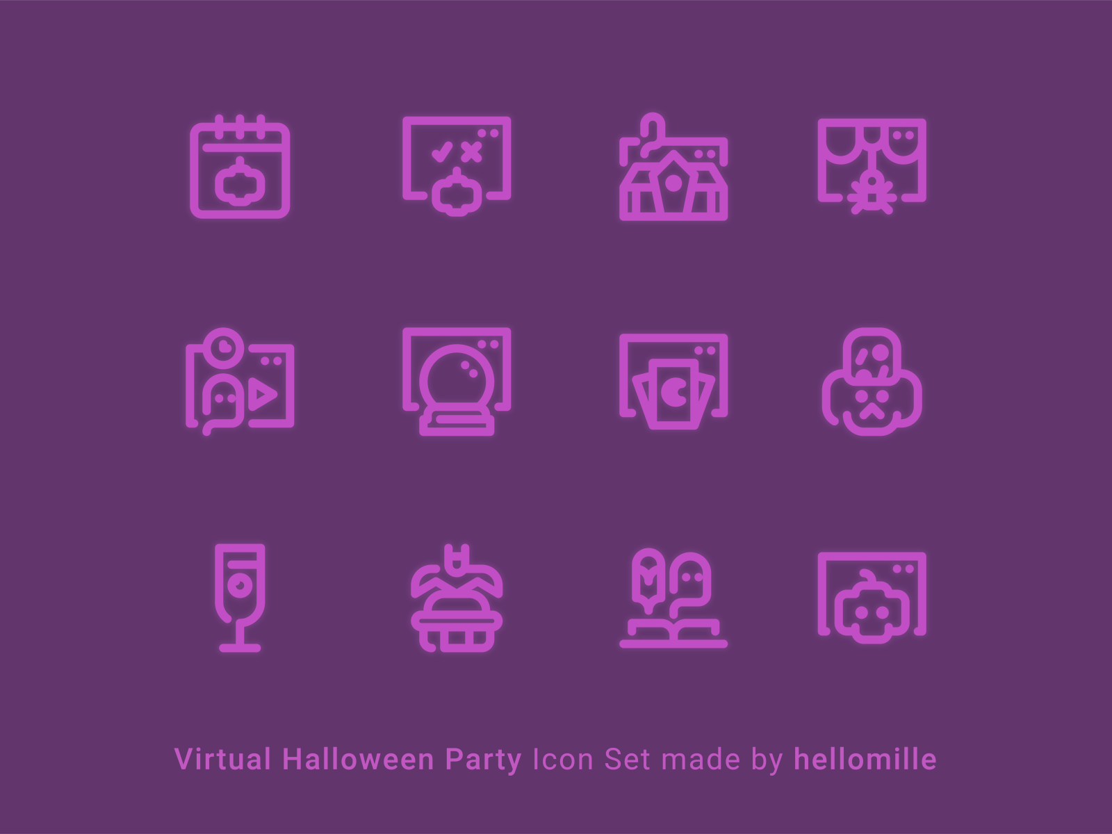 Virtual Halloween Party - Icon Set by Aireen Ch on Dribbble
