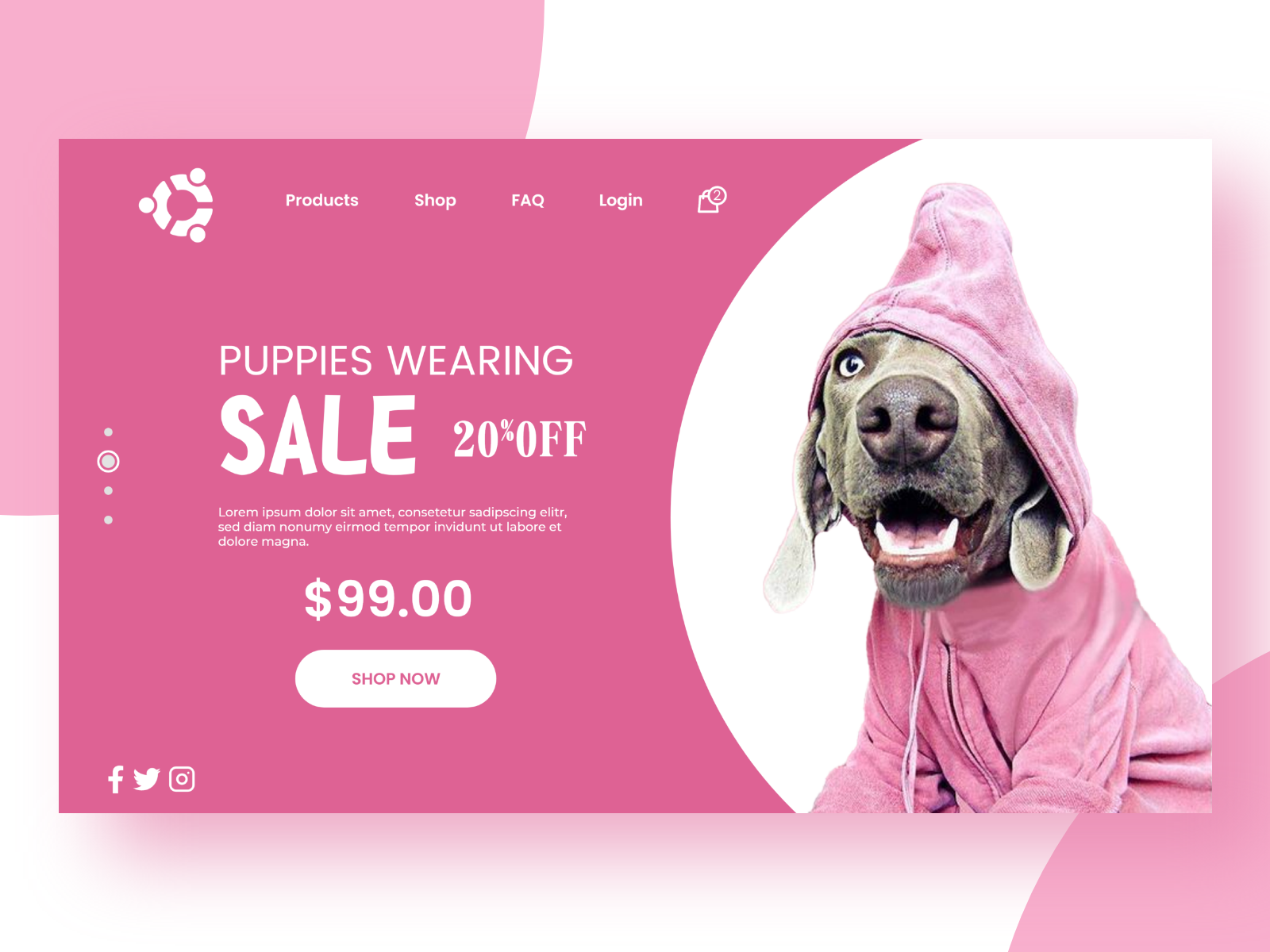 Dog Cloth Shop Website Design Puppies Wearing Landing Page By Imran 