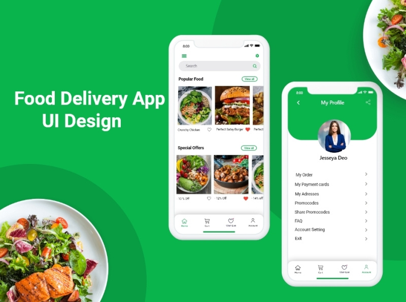Food delivery app UI design by Shakib Chowdhury on Dribbble