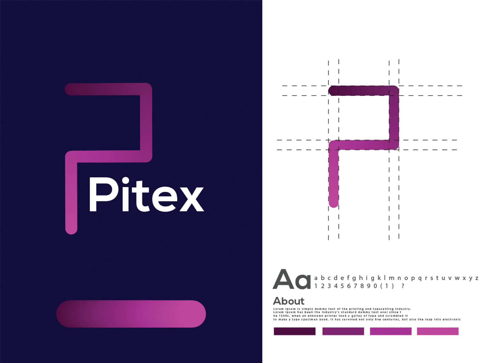 p modern logo | pitex logo design by Freelancer Tanbir on Dribbble