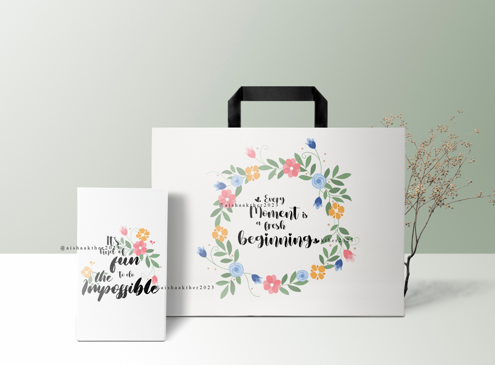 CALLIGRAPHY on Bag | CALLIGRAPHY | TYPOGRAPHY by Aisha Akther on Dribbble