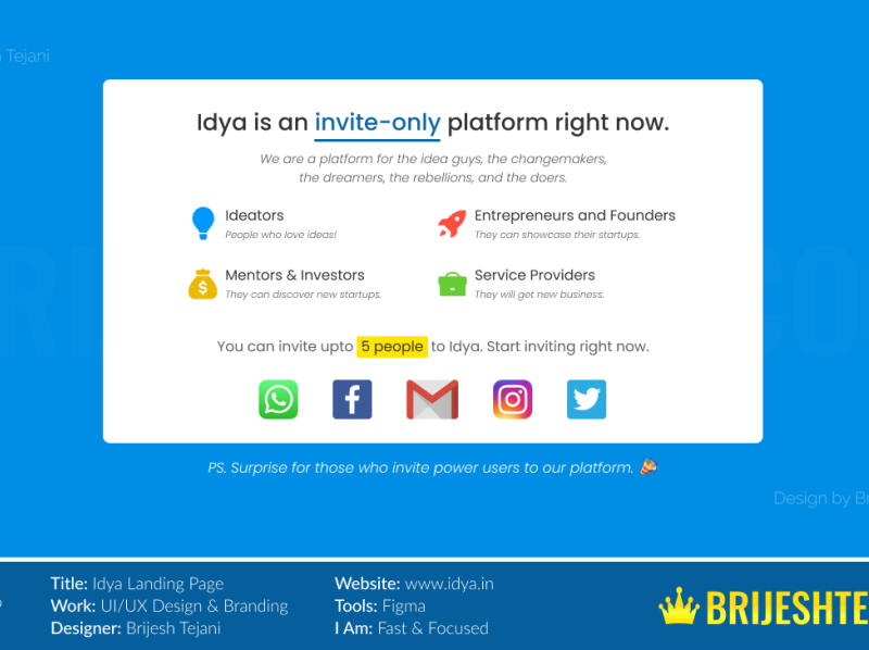 Invite Only by Brijesh Tejani💪 on Dribbble
