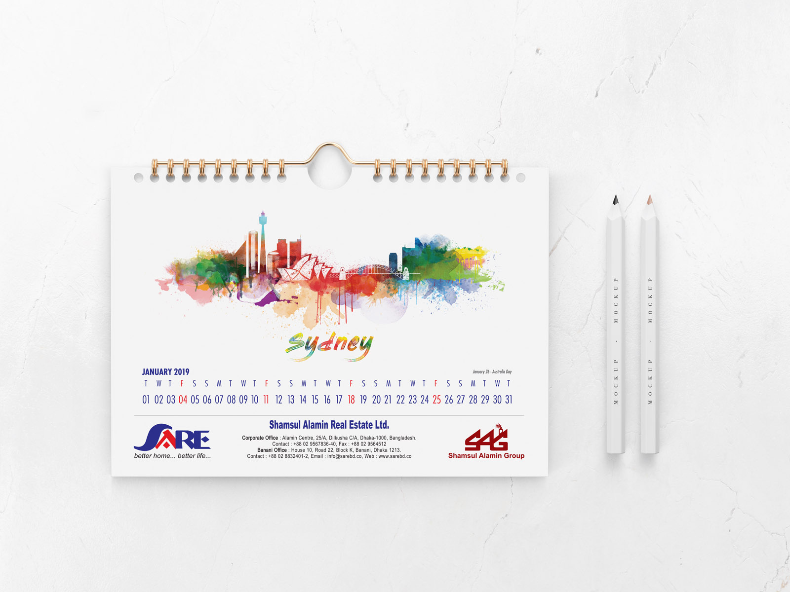 Sare Calander Design by Ron Bee on Dribbble