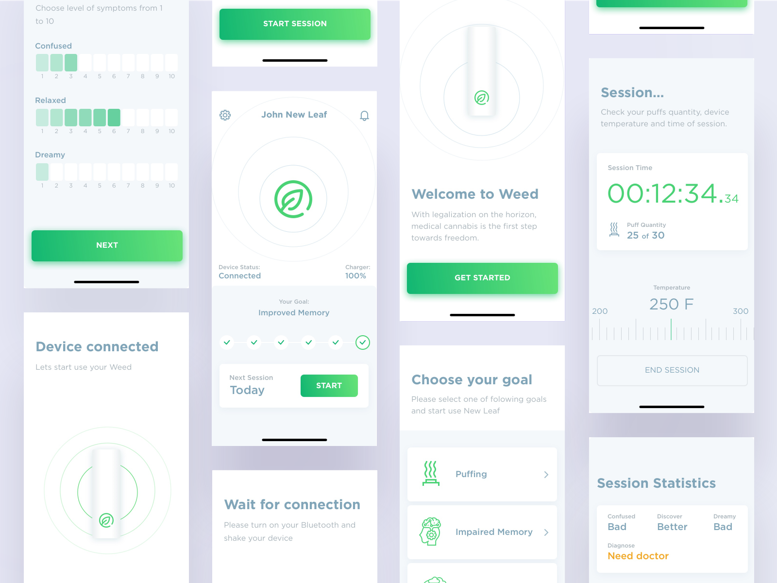 Weed app by Lucky Goodwin on Dribbble