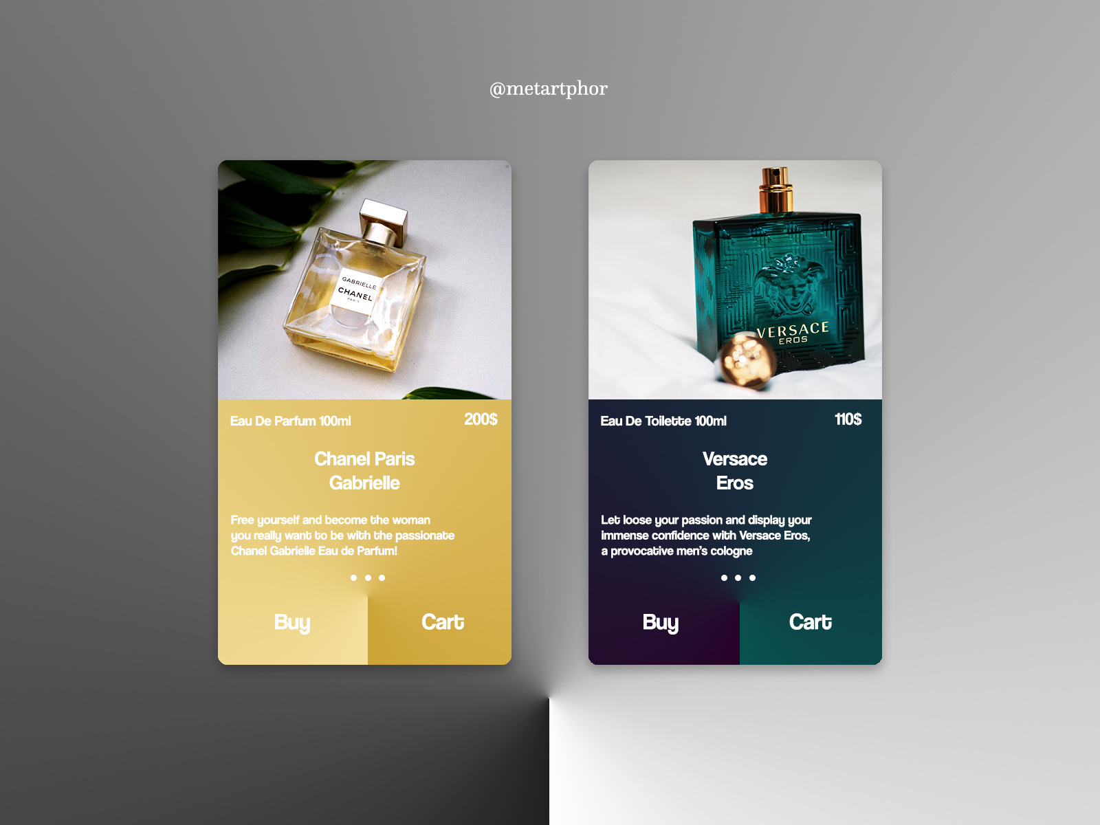 Perfume App UI Concept by Metartphor on Dribbble