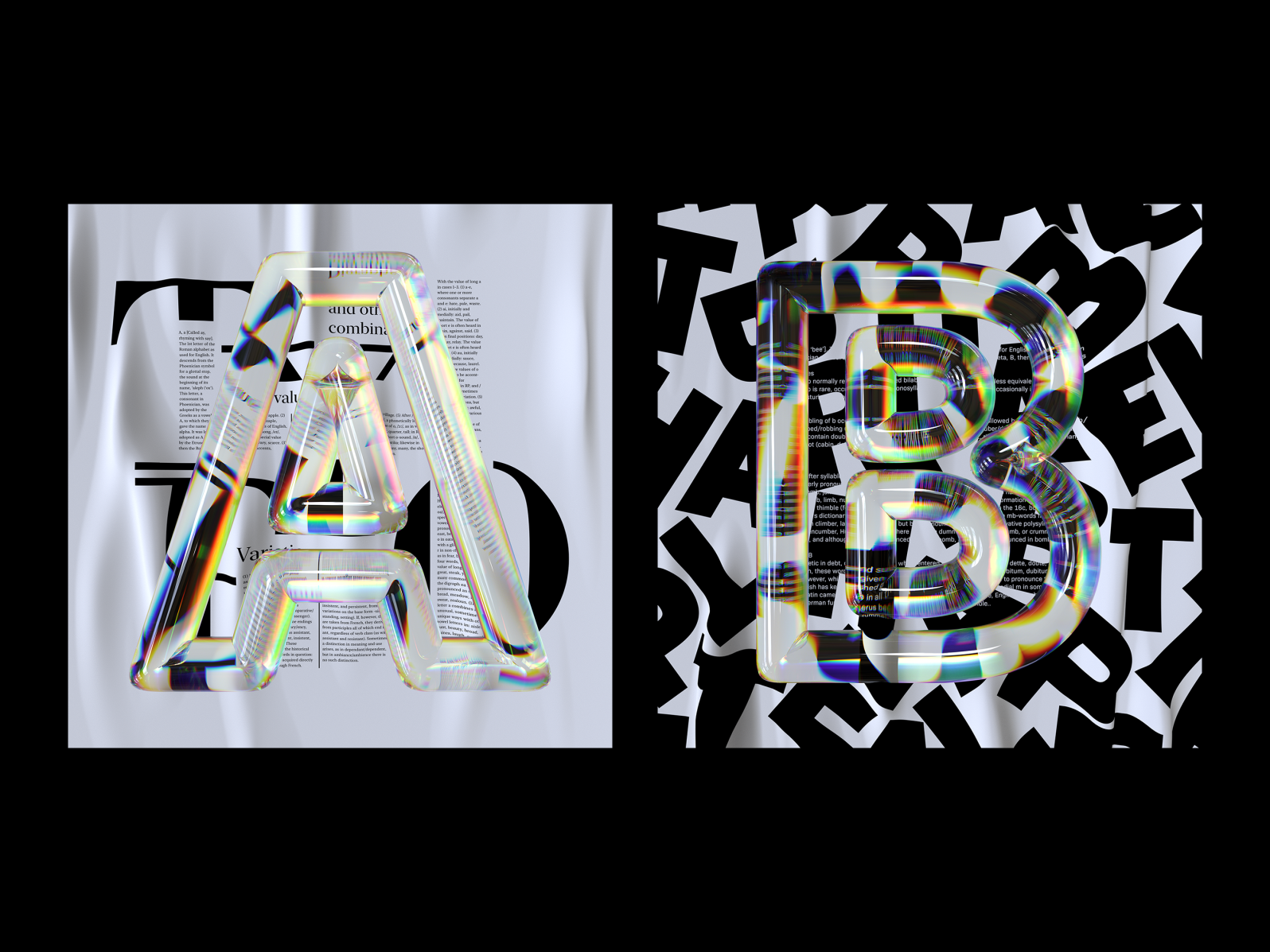 Alphabet Dispersion – A,B by denfo on Dribbble
