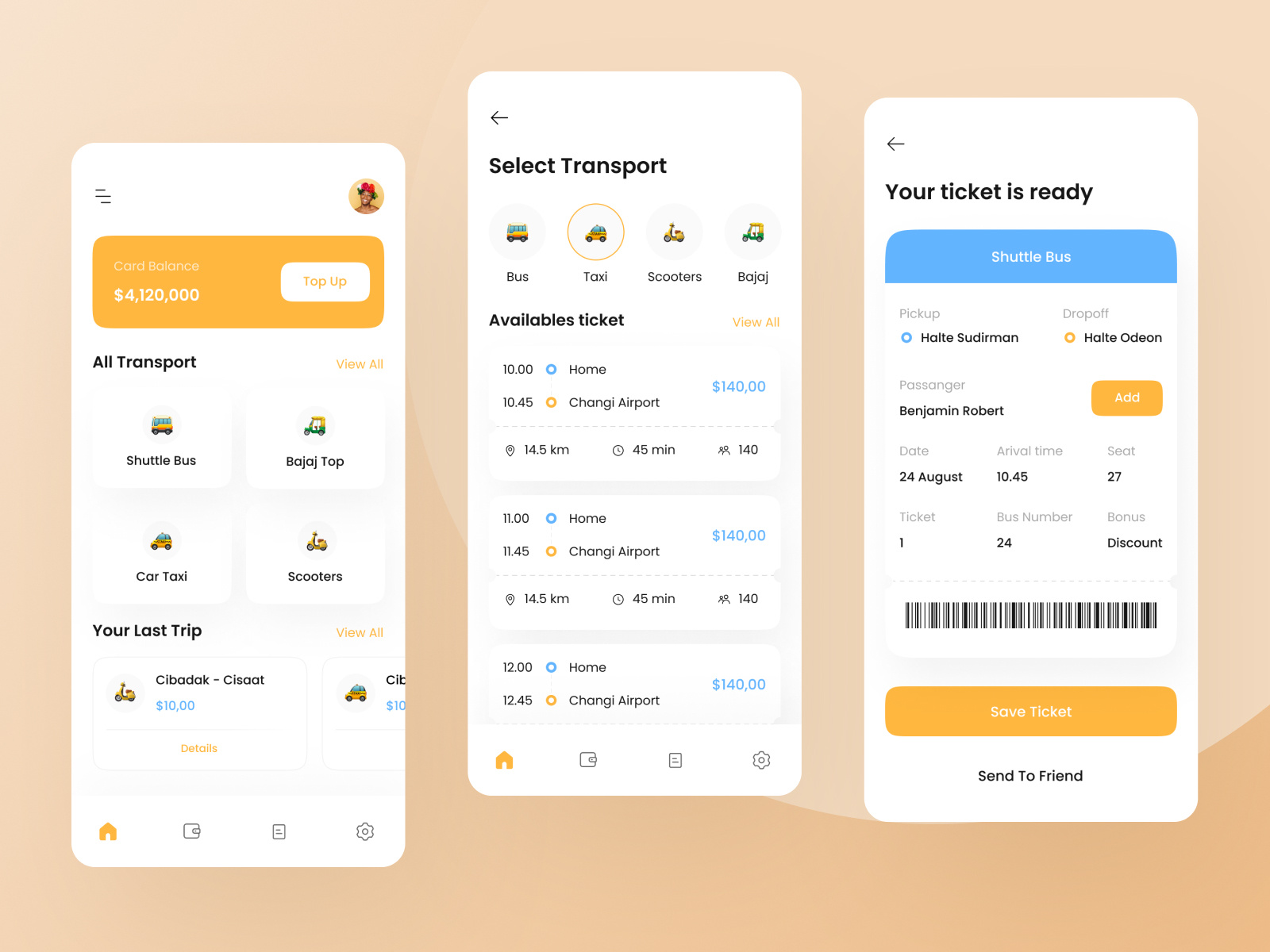 Public Transport Booking Mobile App UI by Dimo.ui on Dribbble