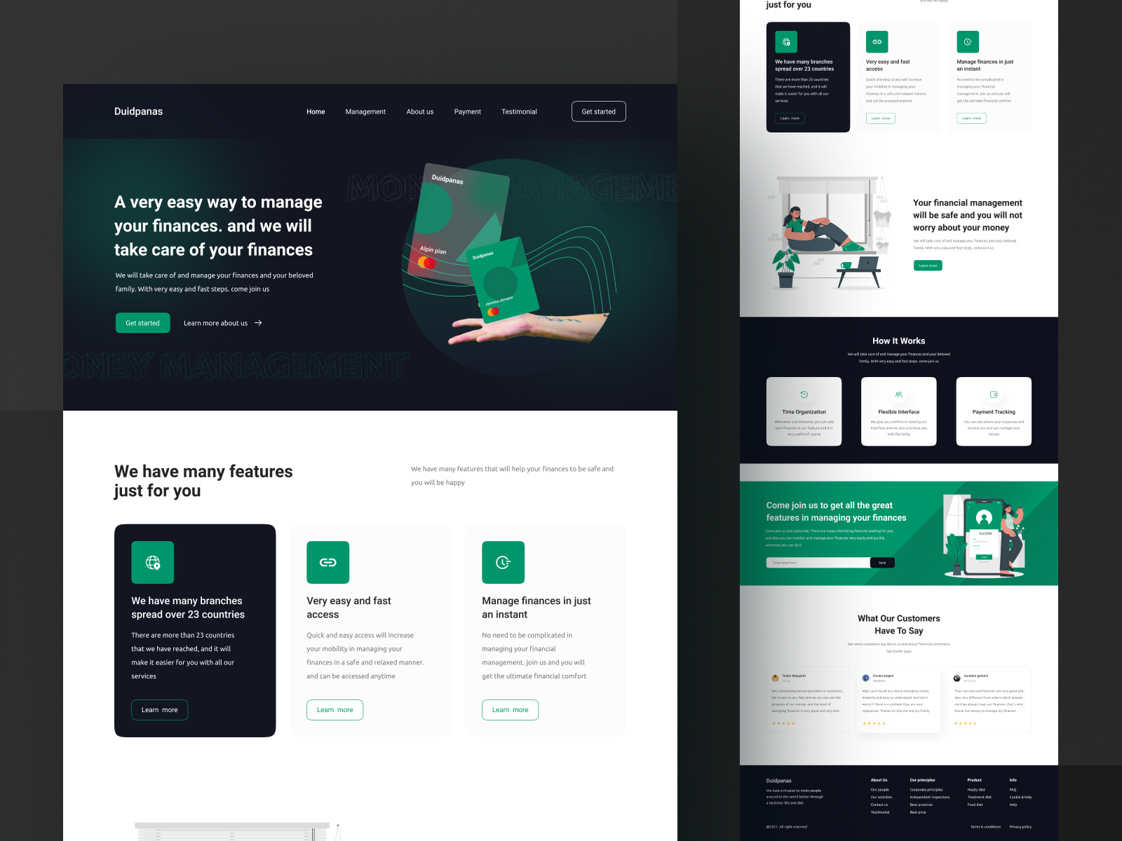 Money Management Landing Page UI by Dimo.ui on Dribbble