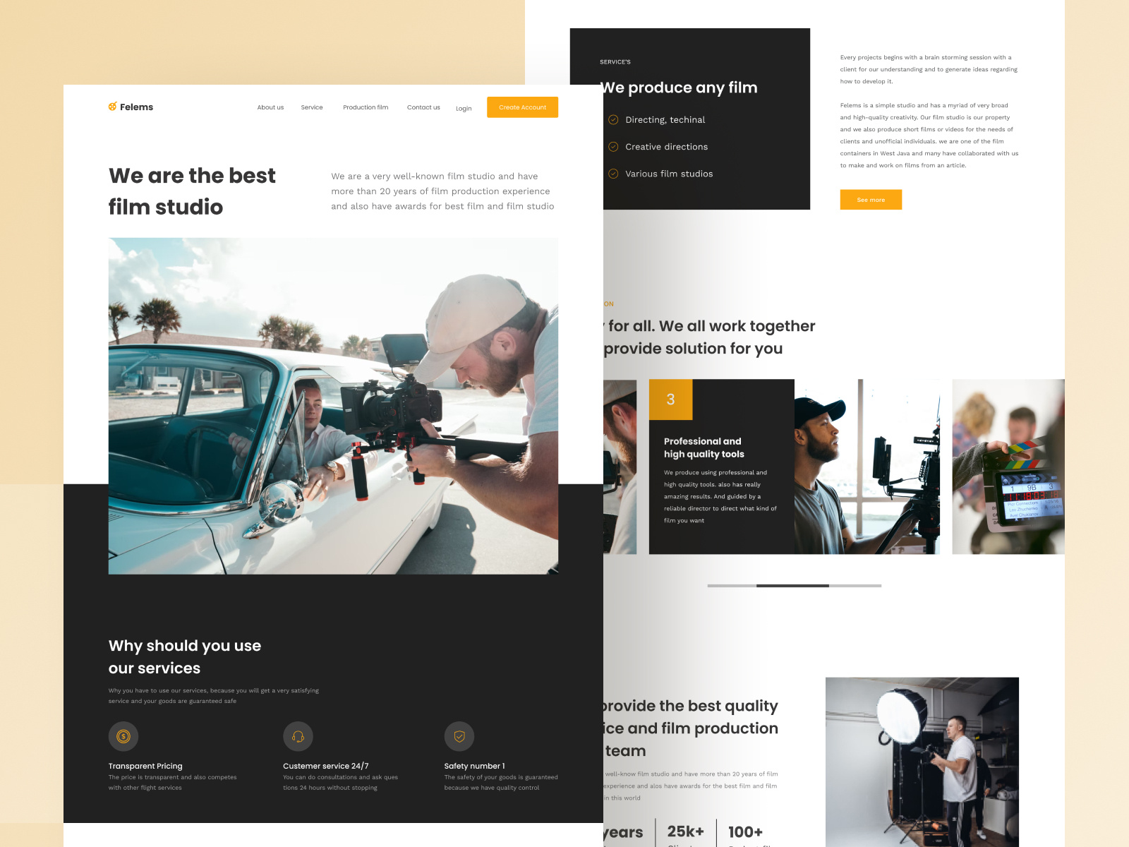 Film Studio Landing Page UI by Dimo.ui on Dribbble