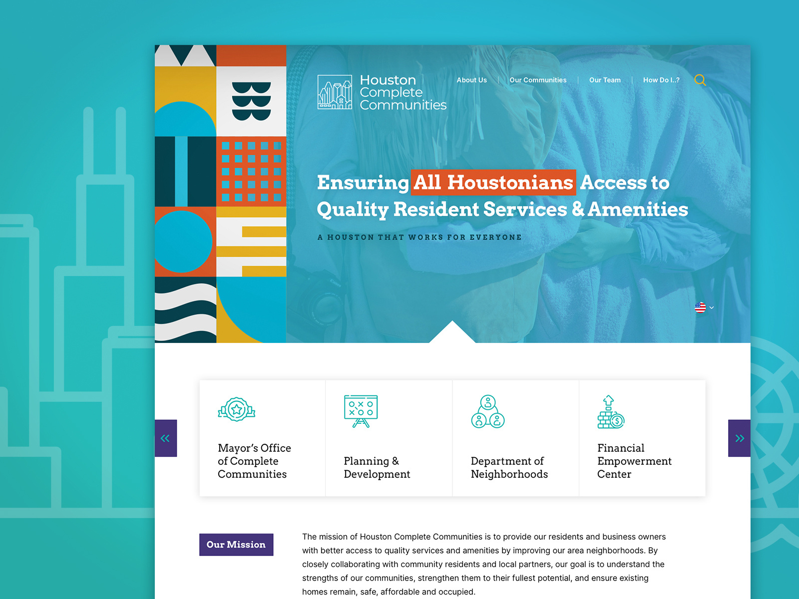 Houston Complete Communities Landing Page by Kat Requard on Dribbble