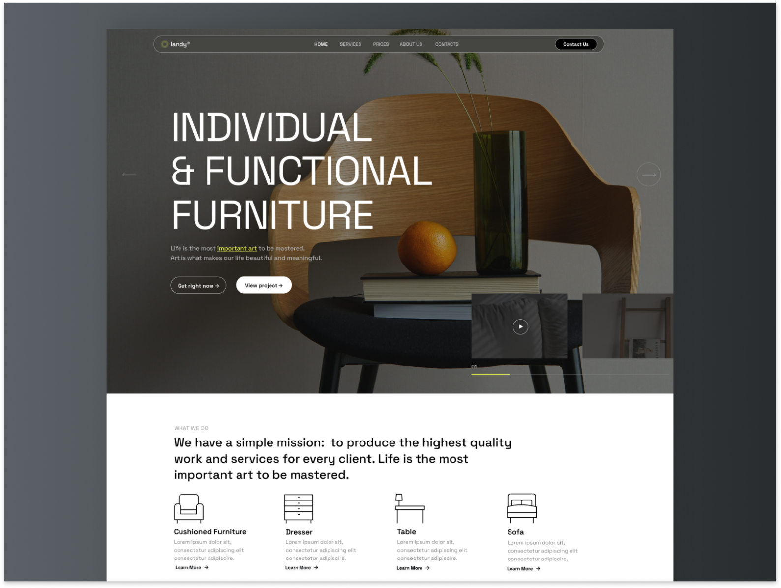 Furniture shop / online store landing page web concept by Web & Graphic ...