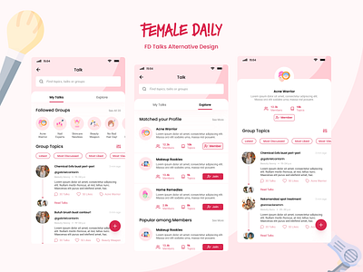 Female Daily FD Talks Alternative Design by Dina Febrianti on Dribbble