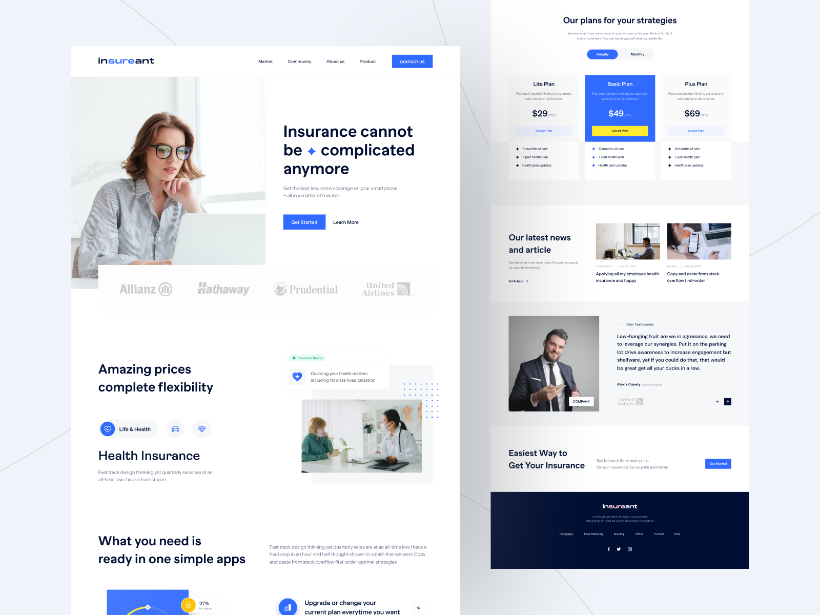 Insurance Service Landing Page by Firman JP for Vektora on Dribbble