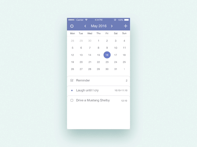 Reminder and Event by Zep on Dribbble