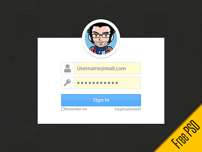 PSD Freebie:Simple sign in form. by Haim ifrah on Dribbble