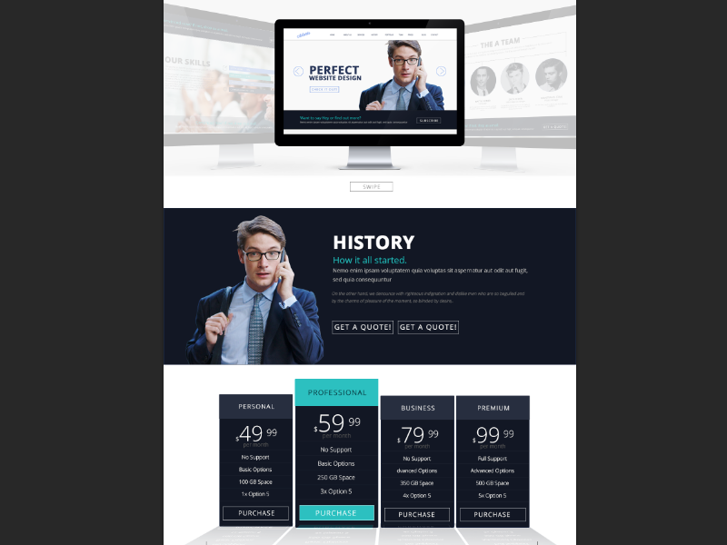 Web Sections for Adonis Corporate Theme by Jenn Pereira on Dribbble
