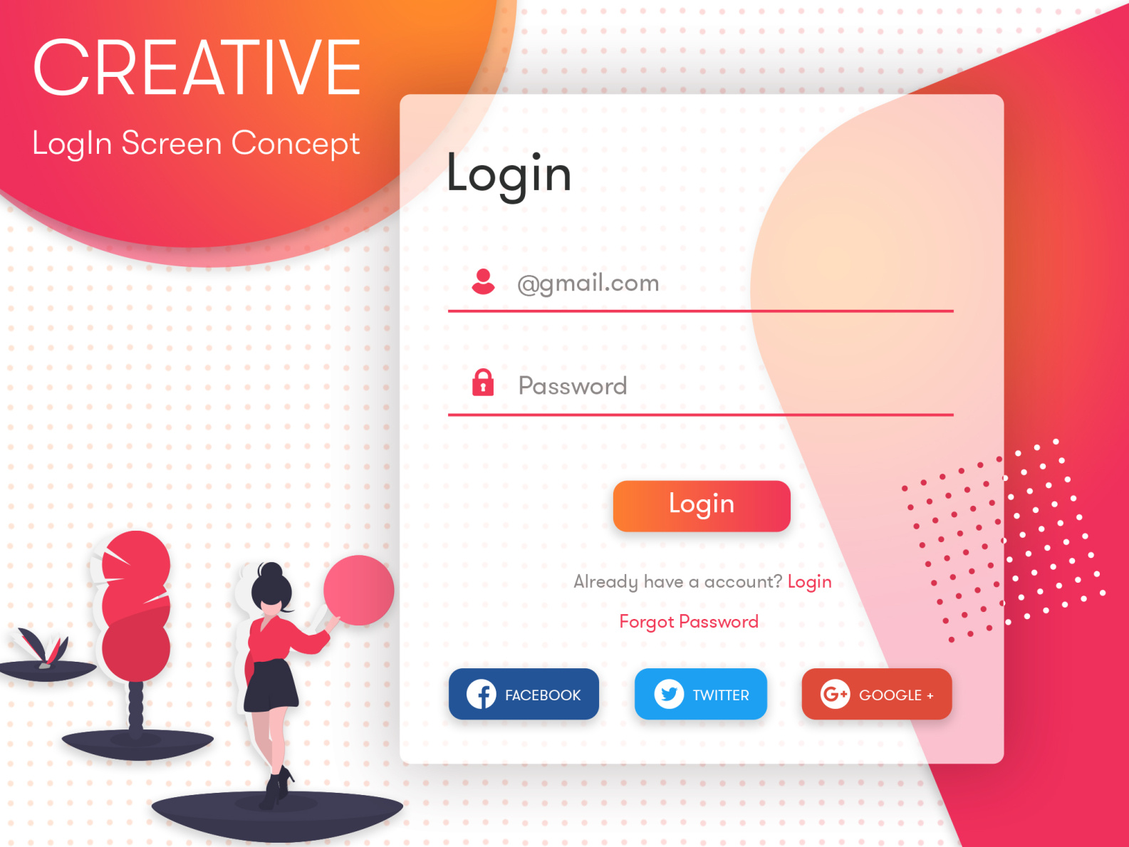 Login Screen Concept by Nitesh Nakrani on Dribbble