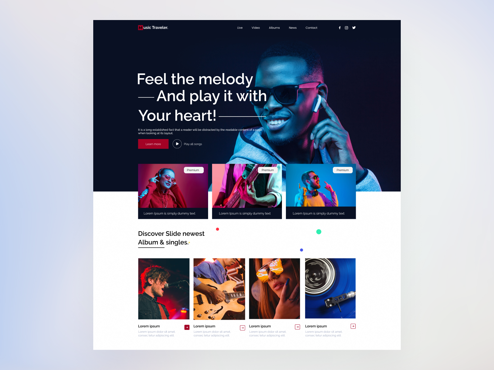 Music Web Design by Akhilesh kumar1 on Dribbble