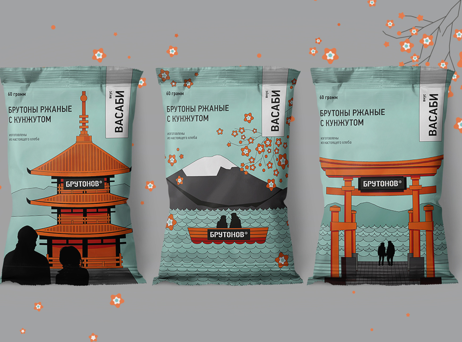 Designed and illustrated packaging for snack by Alyona Korobova on Dribbble