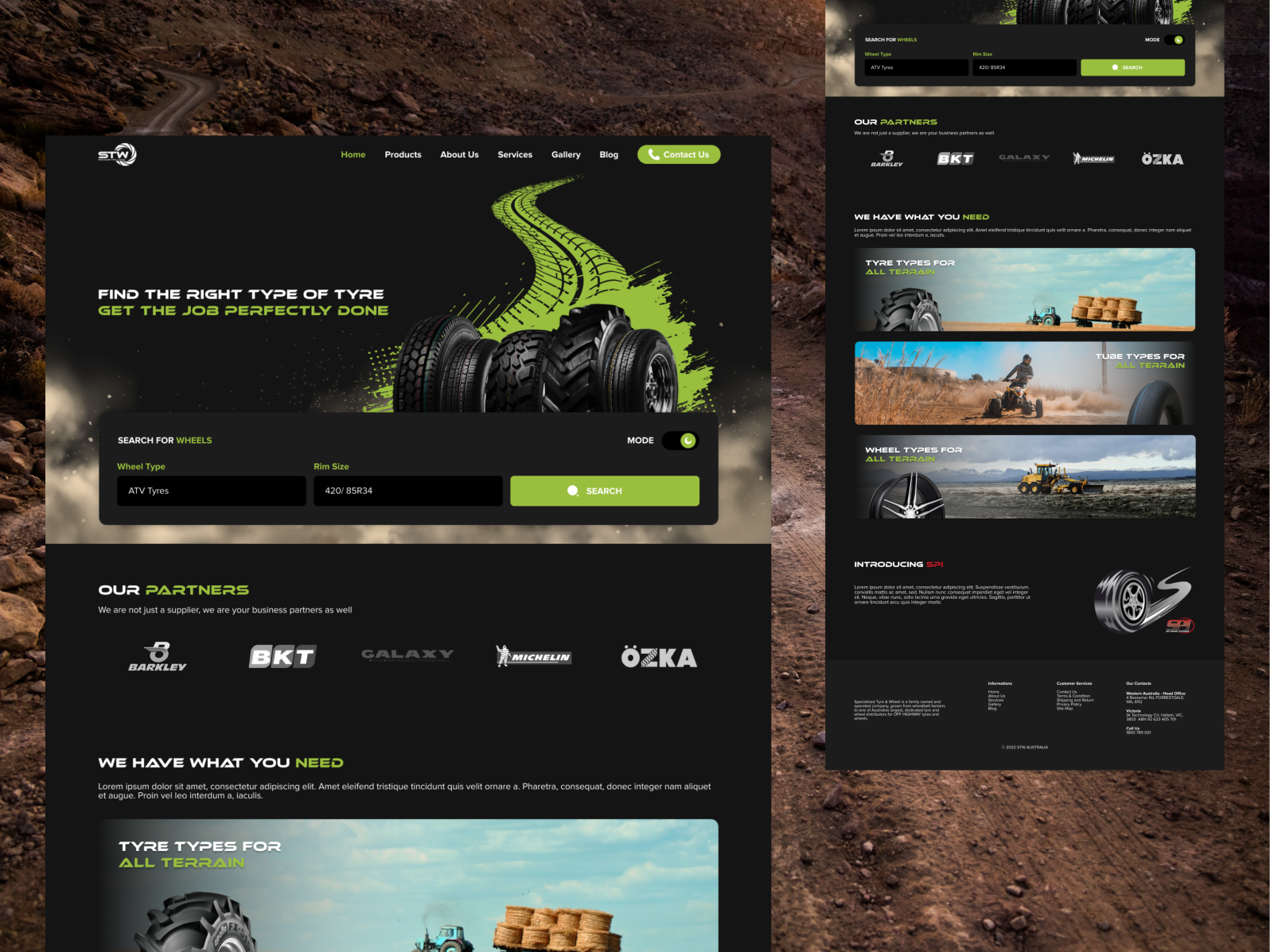 Tire Company Website UI Concept [Dark Theme] by UToPiA on Dribbble