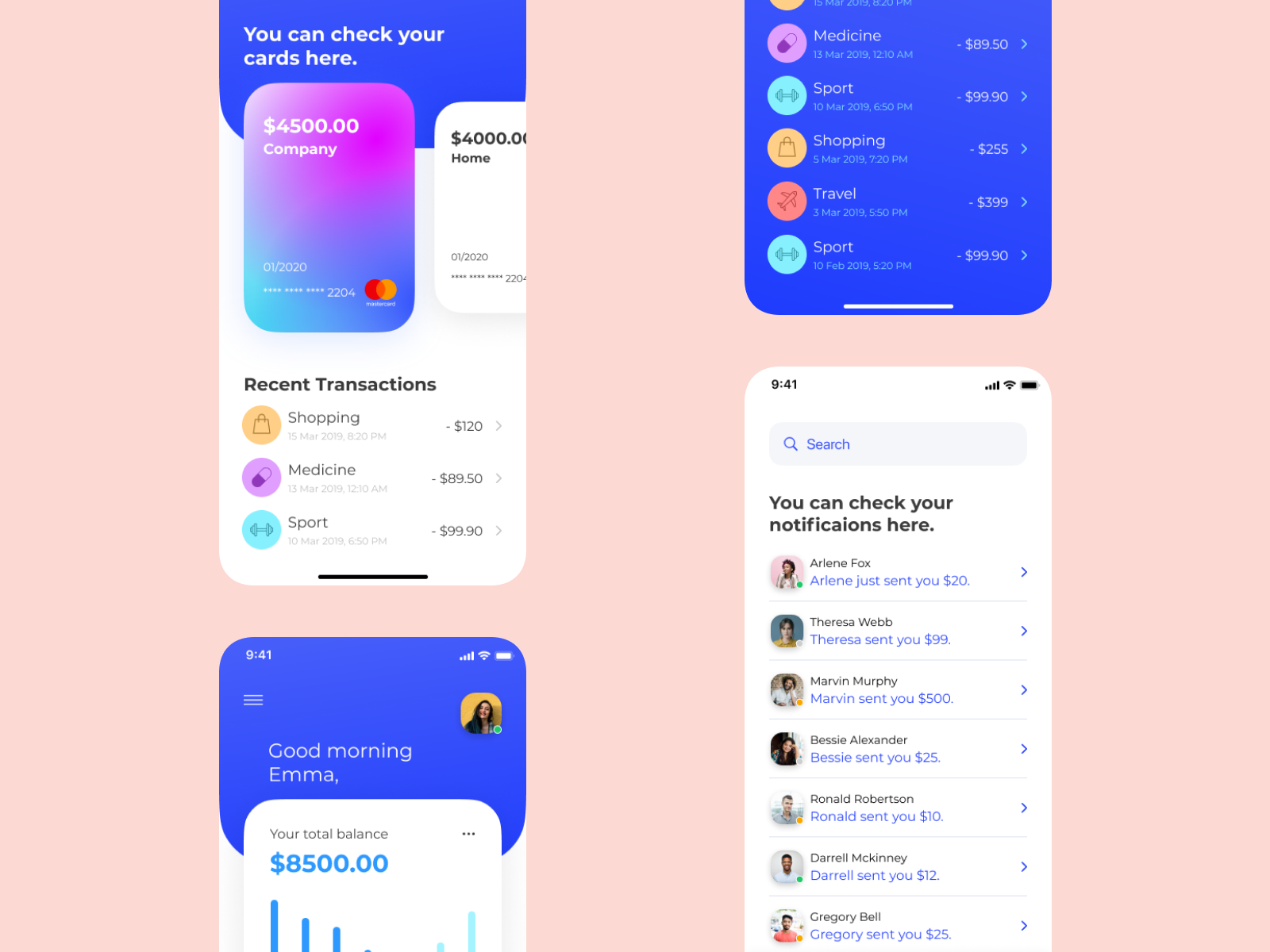 Money Mobile App Design by Fabry Alex Design on Dribbble