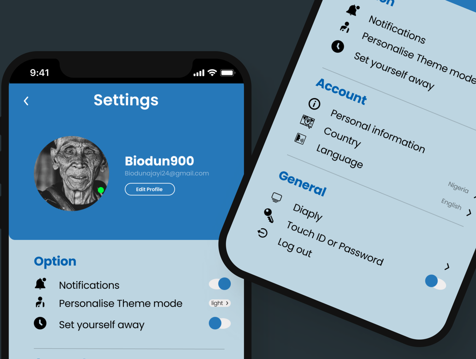 Daily ui Setting screen deisgn by Biodun Ajayi on Dribbble