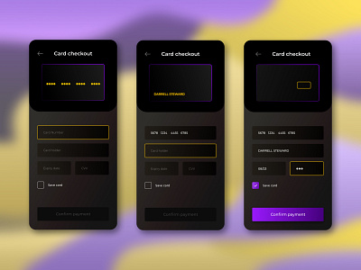 Card Checkout form mobile #DailyUI #002 by Elizabeth Prokhorova on Dribbble