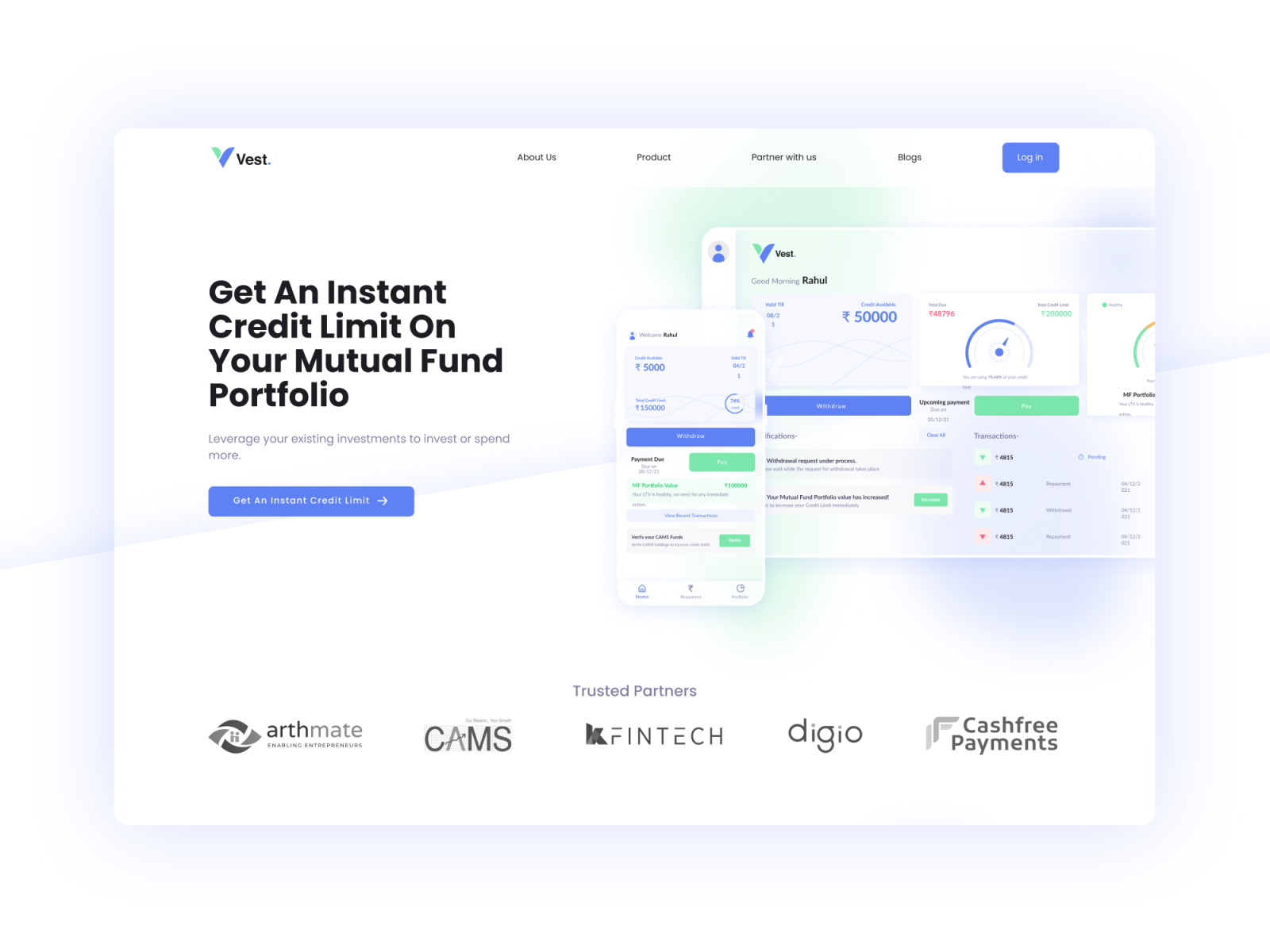 Fintech landing page by Saagar Srivastava on Dribbble