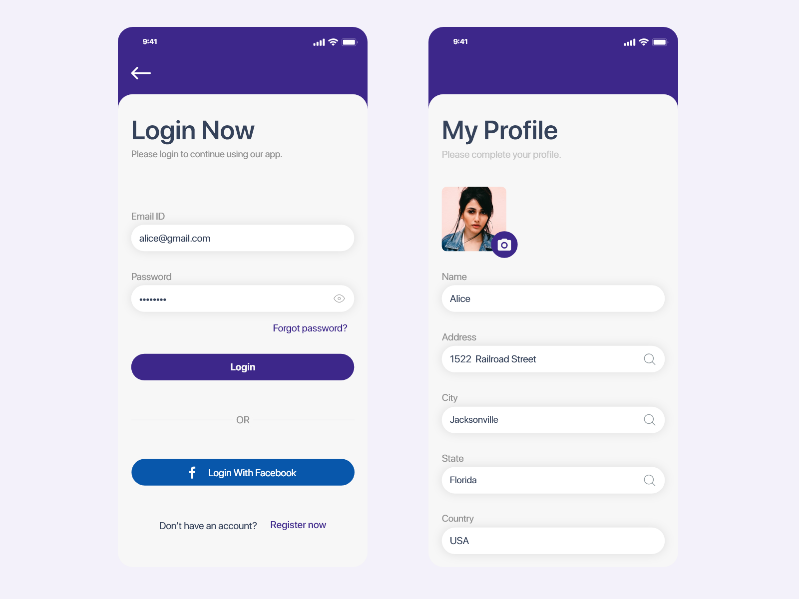 Login & Profile Screen App Design by Samat Odedara on Dribbble