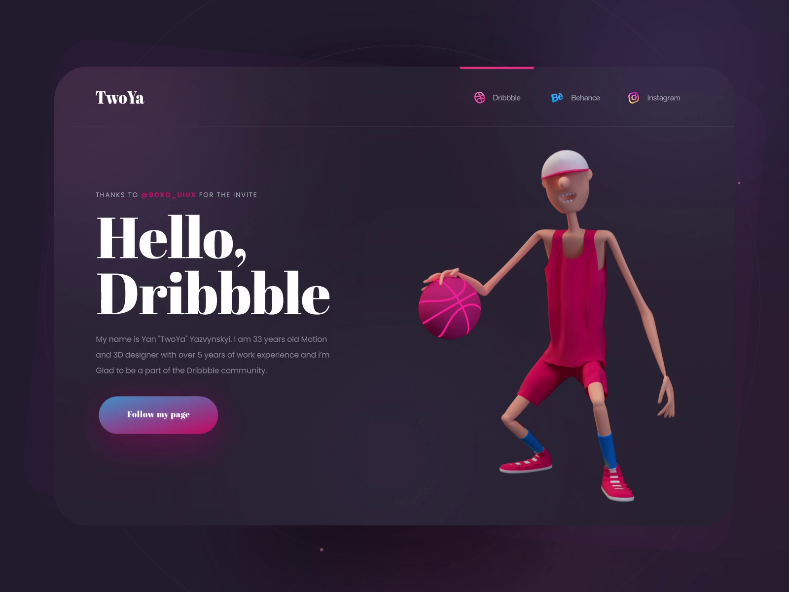 Welcome dribbble by 2ya_motion for The G Star on Dribbble