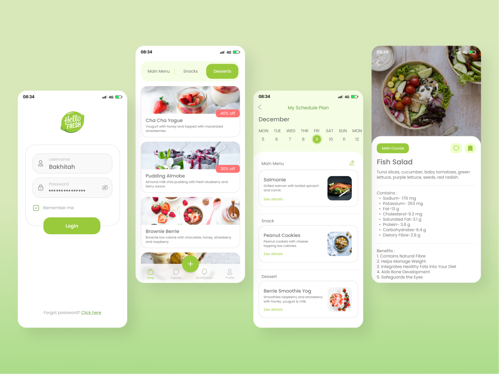 Hello Fresh Apps - Redesign by Ghisani Ghina Bakhitah on Dribbble
