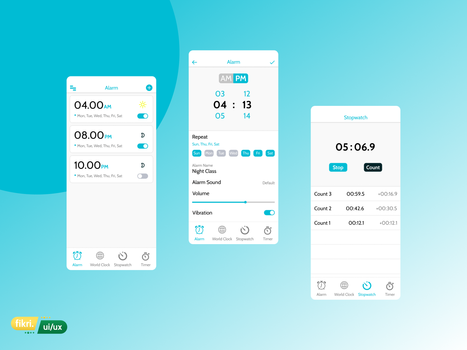 Clock Application by Muhamad Fikri on Dribbble