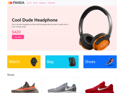 Panda-Commerce-Bootstrap-Responsive-website by Raihan Biswas on Dribbble