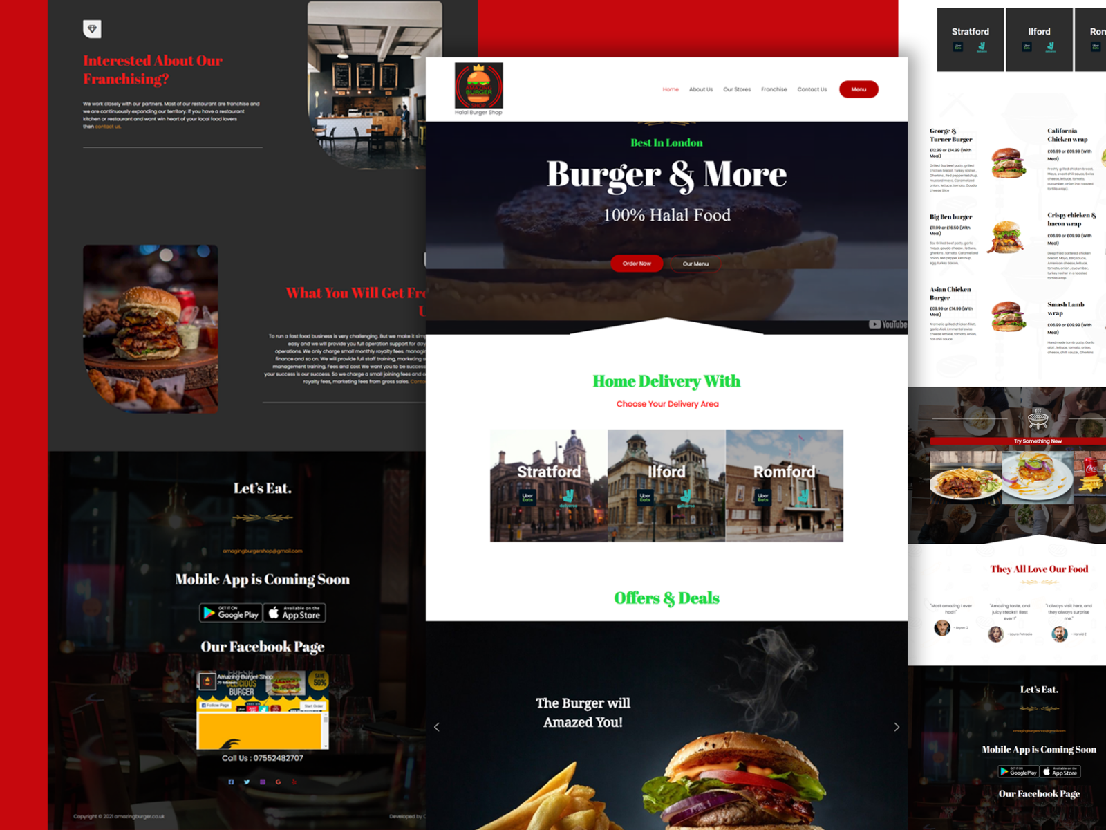 Burger shop website by Numaan Hussain on Dribbble