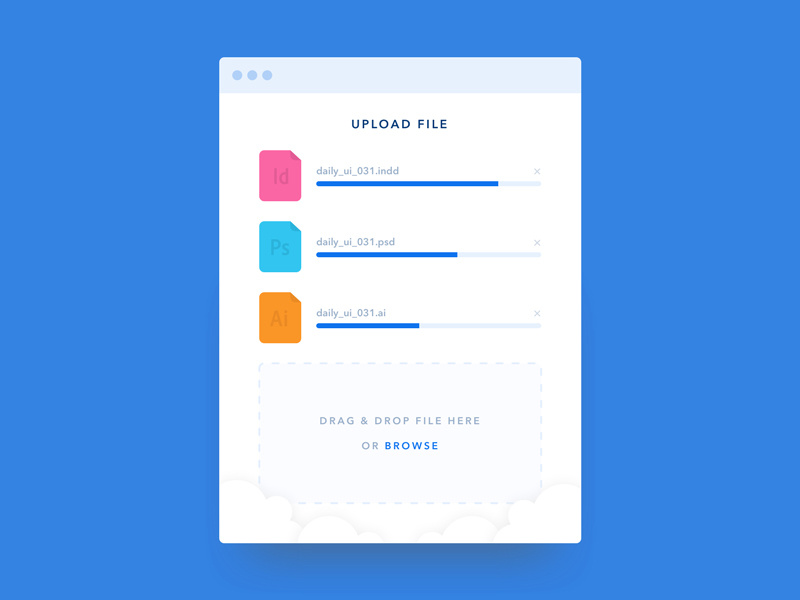 Daily UI - #031 - Upload by Ludwig Holm on Dribbble