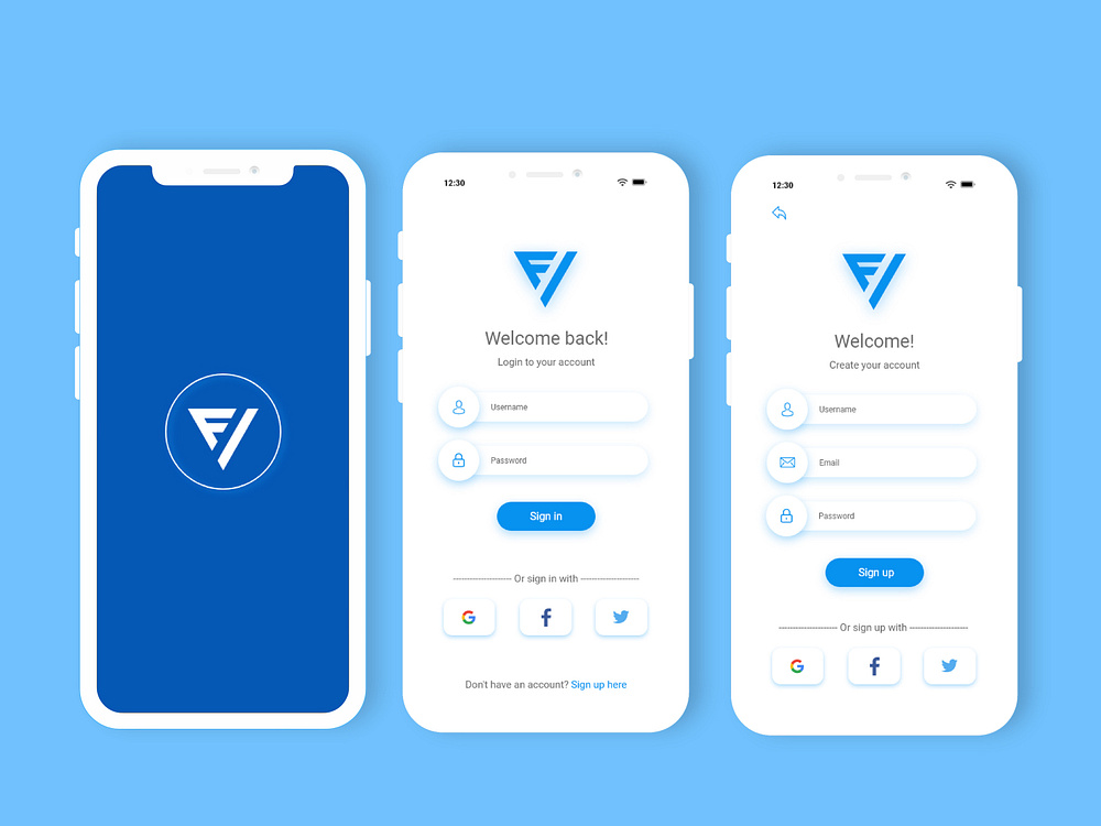 Mobile App Login & Sign Up UI Design For Future Innovatives by Muideen ...