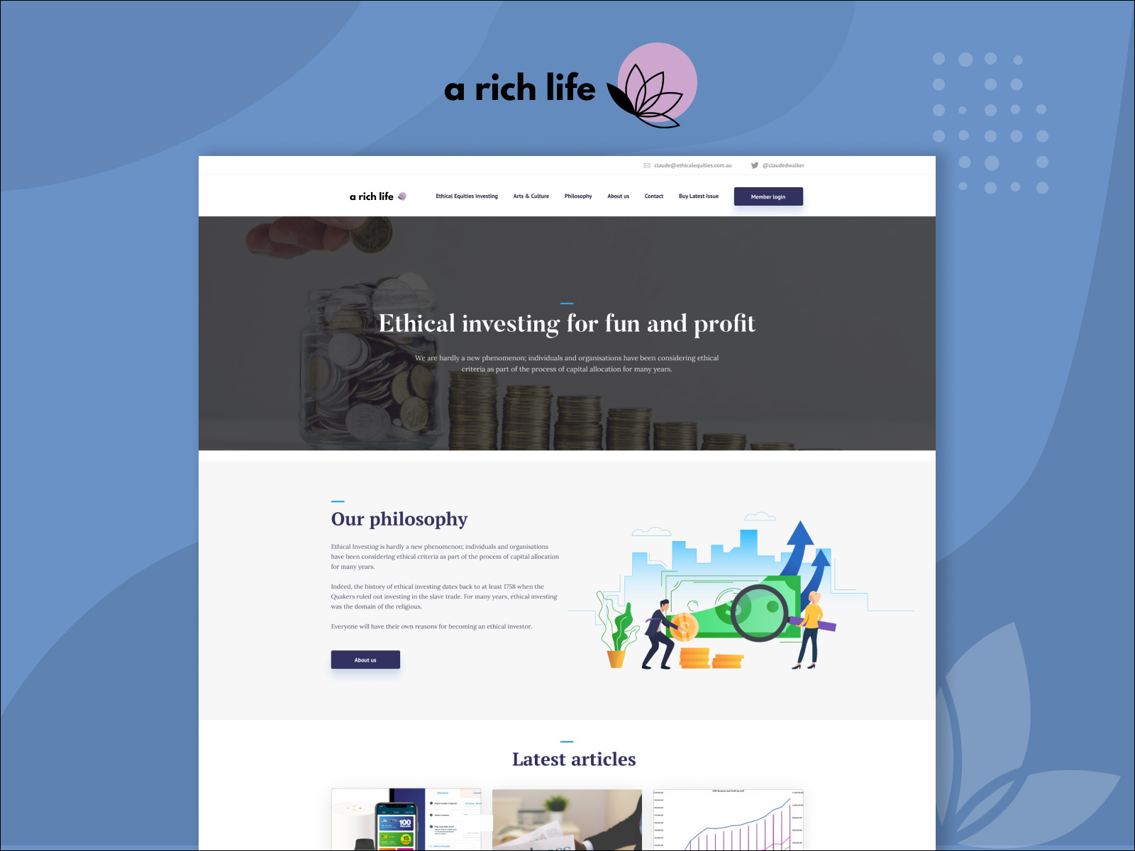 A Rich Life by Clean Commit on Dribbble