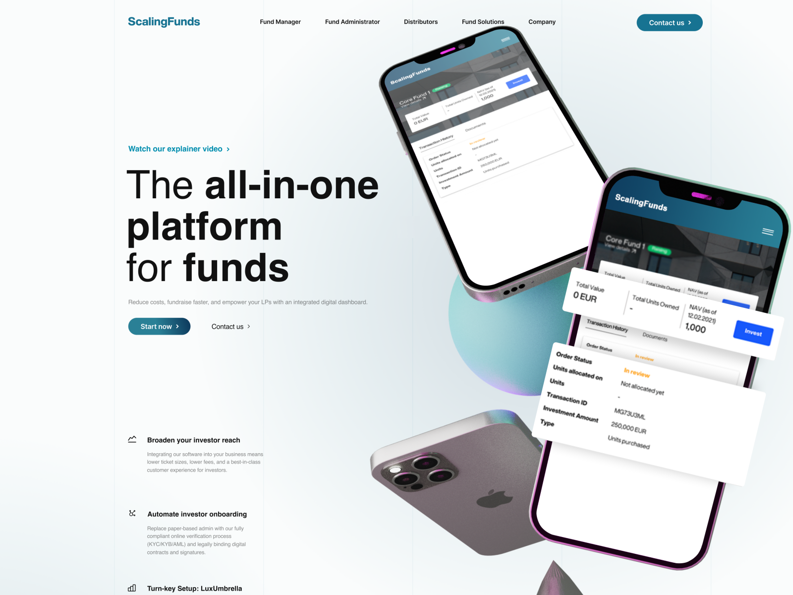 ScalingFunds - Startup Landing Page by Clean Commit on Dribbble