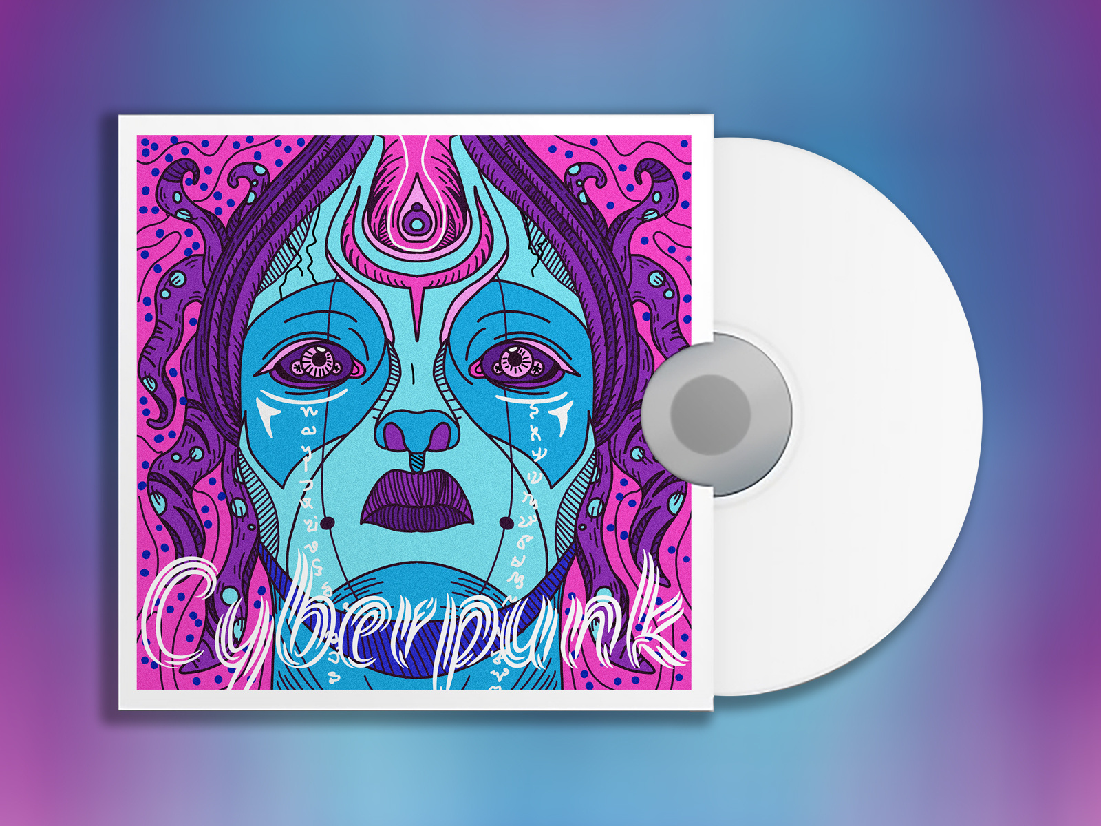 Cyberpunk CD cover by Nicole B Li on Dribbble
