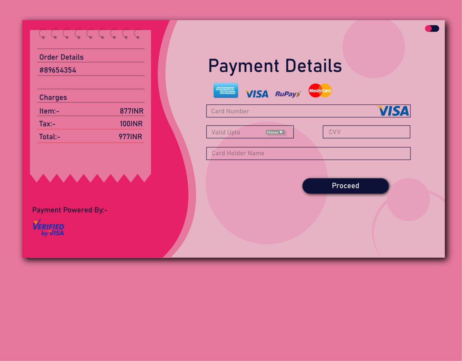 Credit/debit card payment checkout page by Abhishek Kumar on Dribbble